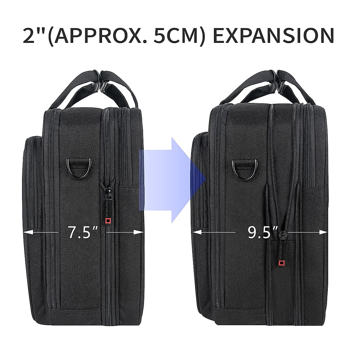 EMPSIGN 17.3 Inch Laptop Bag Briefcase, XL Gaming Computer Bag Laptop Case for Men & Women, Water Repellent, Office Carrying Case Shoulder Bag for Work Business Commute Travel School-Black