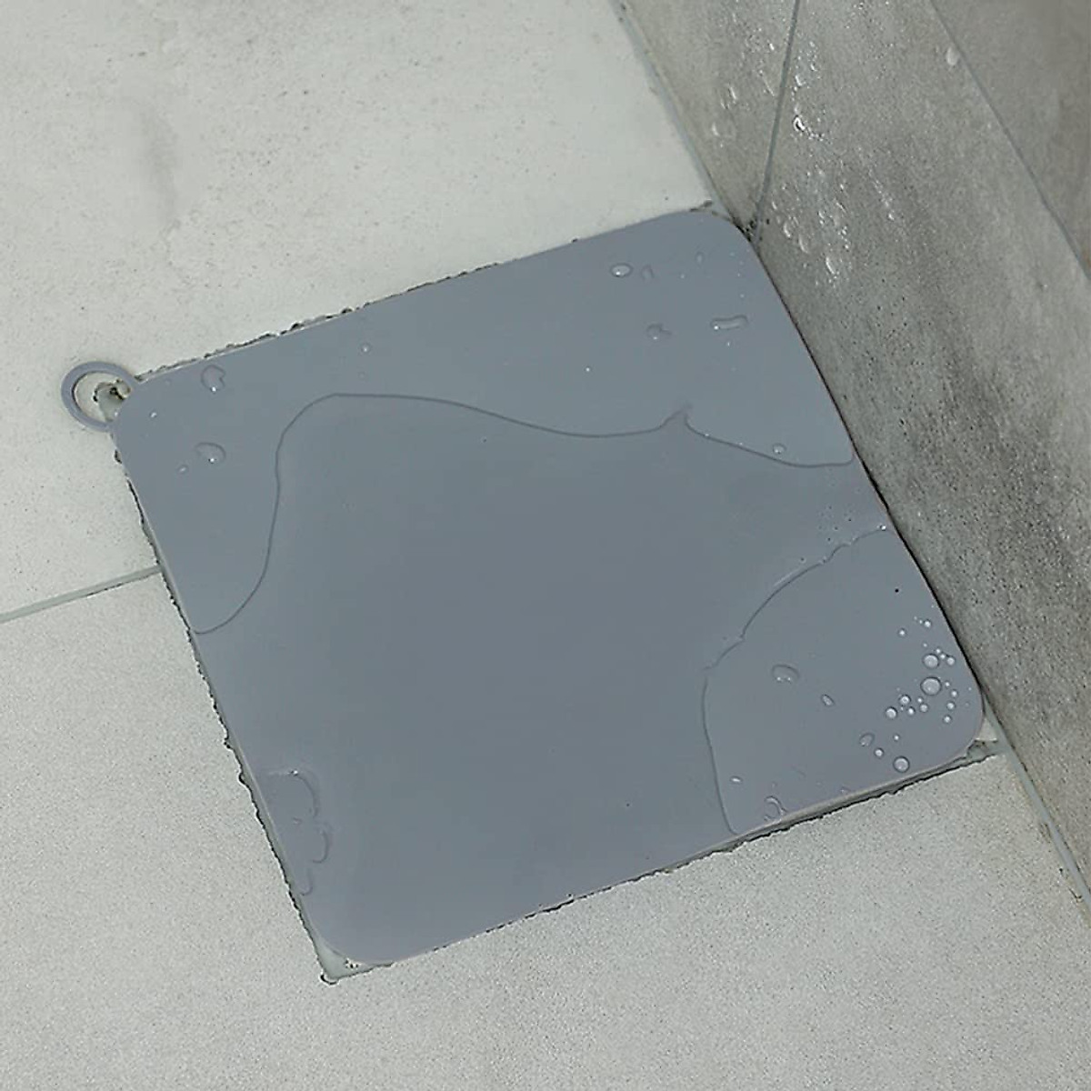 BESPORTBLE Bathtub Drain Plug 2pcs Tub Stoppers Silicone Floor Drain Anti- Odor Mat Square Drain Plugs Sewer Cover Bathtub Hair Stopper for Kitchen Bathroom Toilet 12cm Grey Tub Drain Stopper