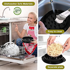 Chicken Shredder – Separate Plate, Automatic Soap Dispenser Cleaning Brush, Anti-Slip – Large 9.8” Chicken Breast Meat Shredder, Chicken Shredder Tool Twist, Dishwasher Safe, BPA Free