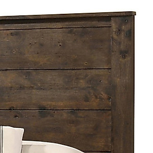 Benjara BM302765 Low Platform Frio 2-Drawers California King Size Storage Bed Rustic Brown & Black