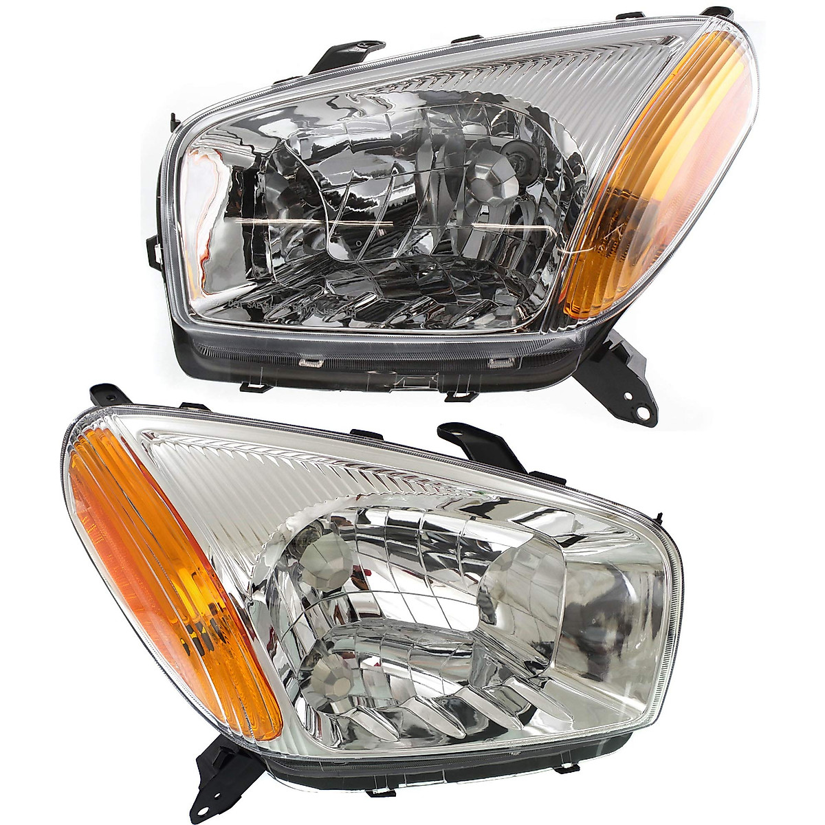 Evan Fischer Headlight Set Compatible with 2001-2003 Toyota RAV4 Left Driver and Right Passenger Side Halogen With bulb(s)