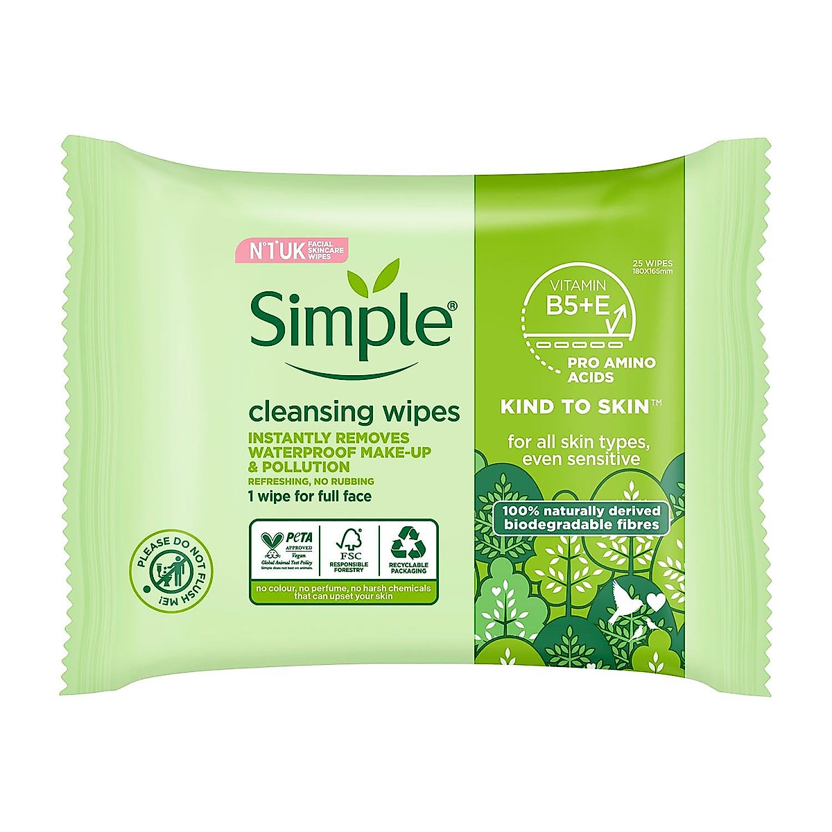 Simple Kind To Skin 25 Cleansing Facial Wipes (3 pack)