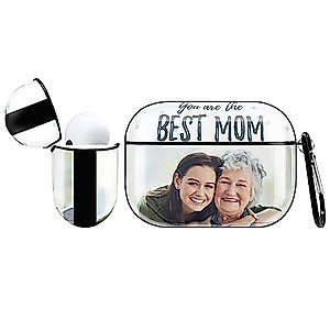 Custom Airpods Case for Airpods Pro (1st/2nd Generation), Customize Airpod Case Cover with Your Photo/Text/Name Personalized Airpod Case with Keychain, Personalized Gift