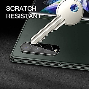 Milomdoi Designed for Samsung Galaxy Z Fold 3 5G Flexible TPU Screen Protector, [2 pack front and 2 pack inside] with 2 Pack Tempered Glass Camera Lens Protector, No Bubbles,Support Fingerprint Unlock