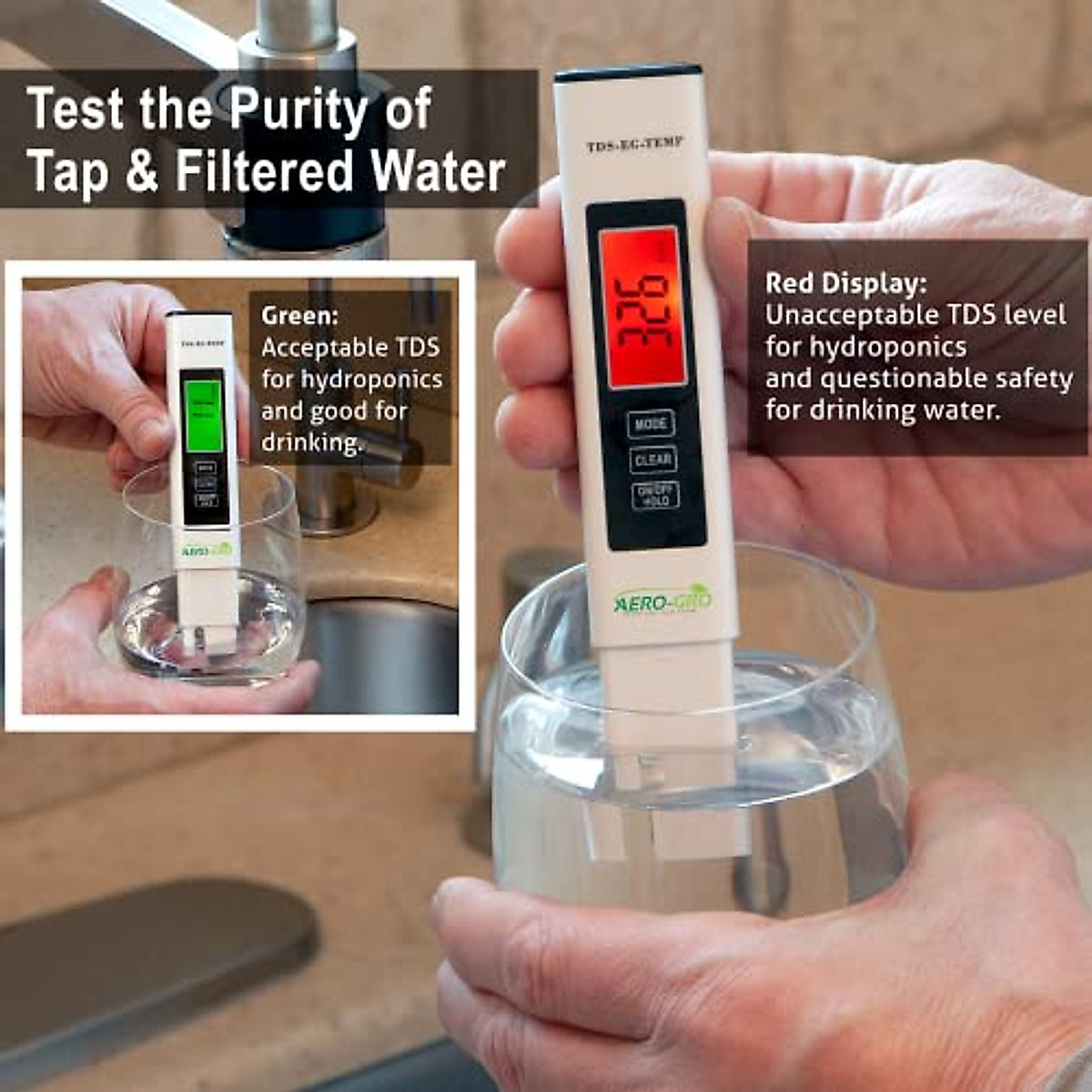AERO-GRO Digital 4-in-1 Water Quality Testing Kit - High Accuracy ...