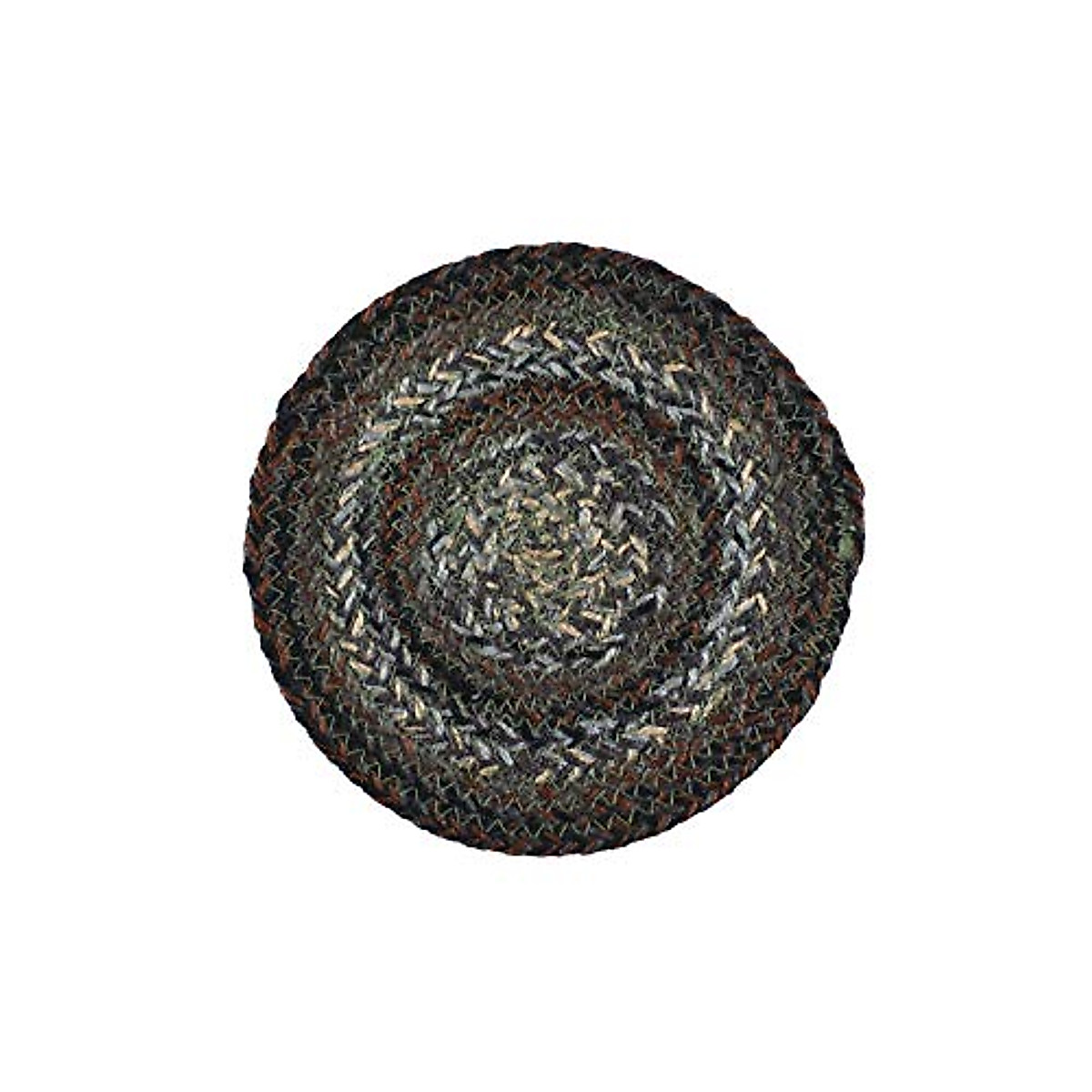 IHF Home Decor | Night Shadow Premium Braided Collection | Primitive, Rustic, Country, Farmhouse Style | Jute/Cotton | 30 Days Risk Free | Accent Rug/Door Mat | 8" Round Trivets | Set of 4