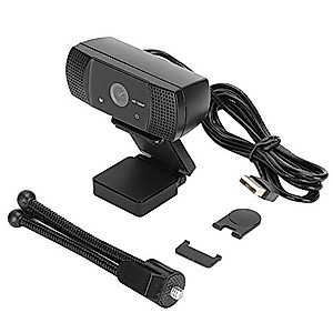 Zyyini Bindpo Mini Webcam with Stereo Microphone, USB2.0M HD 1080P Web Camera for PC Computer Laptop, Plug and Play, Streaming Webcam for SkypeZoomYouTubeWeChat (Black)