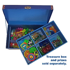 My Tiny Treasures Box Company Treasure Chest Box Desktop Size 10"x6"x6" for Teachers and Classroom Toy Prizes Awards for Star Students