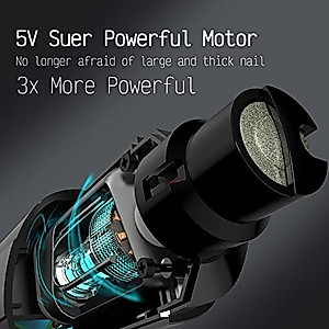 K&K Dog Nail Grinder with 2 LED Light for Large Medium Small Dogs Professional 2-Speed Powerful Electric pet Nail Clipper which Gentle and Painless Paws Grooming & Smoothing Tool (Black)