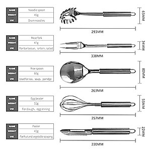 Classic 13 Pcs Stainless Steel Kitchen Utensils Spoon Skimmer Shovel Spatula Meat Fork Whisk Cooking Utensils Tableware