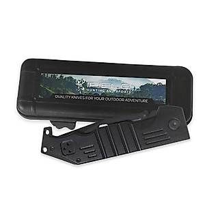 iFIELD Basic EL29024 Folding Knife, Aluminium Handle, 3.7 inch Stainless Steel Blade, Belt Clip, incl. Compass, Total Length 8.8 inch, Camping Tool for Fishing, Hunting, Sport Activity