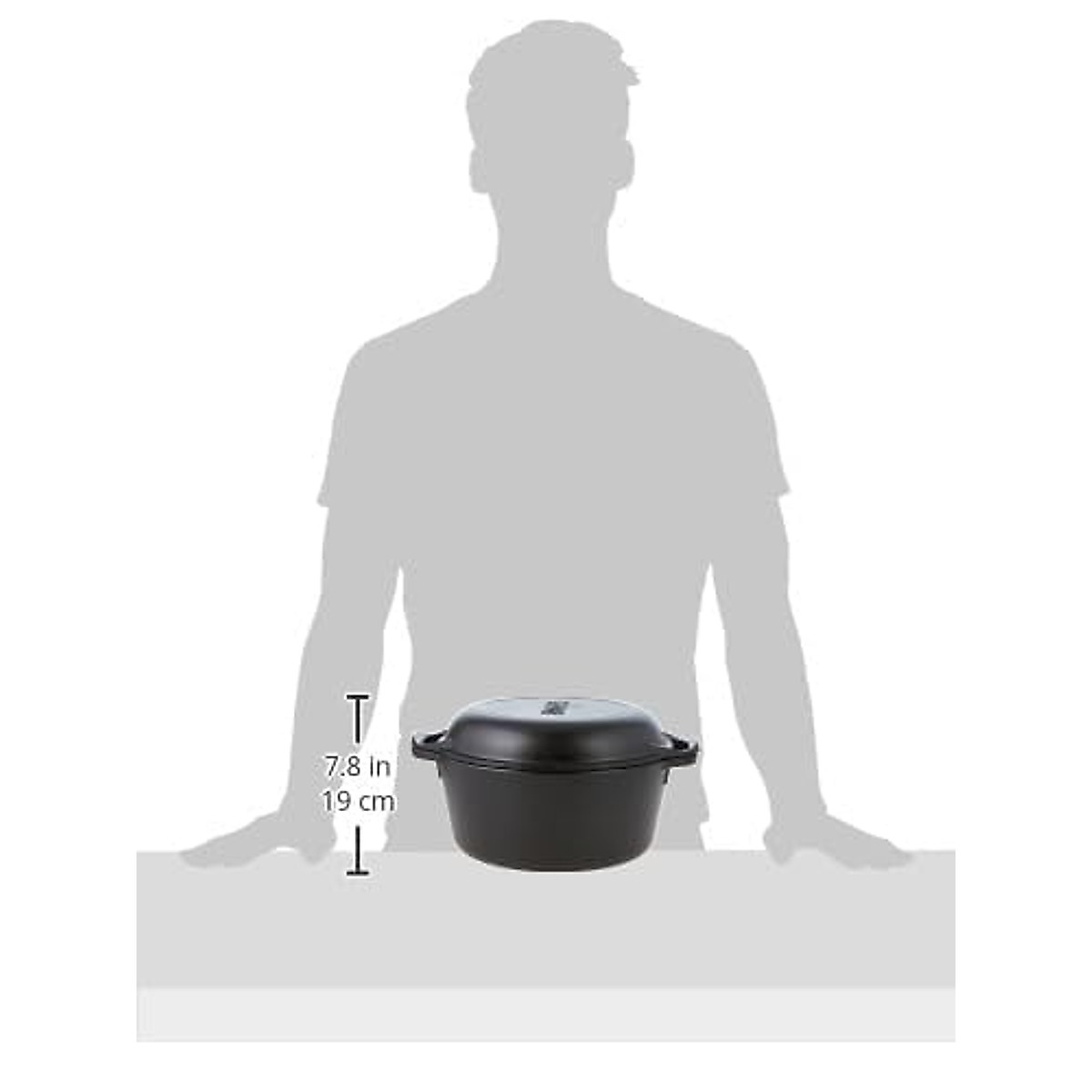 Lodge Cast Iron Serving Pot Cast Iron Double Dutch Oven, 5-Quart