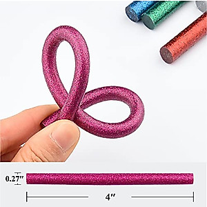 BATDIYOW Mini Glitter Glue Gun Sticks Colored 30 PCS 6 Colors 0.27 in x 4 in Compatible with Most Glue Guns