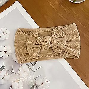 12PCS Baby Headbands and Bows Nylon Headbands for Baby Girls Headdresses For Newborns Fade Color baby Headbands Turban Knotted