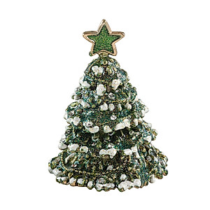 SARO LIFESTYLE Bejeweled Christmas Tree Storage Box, Green