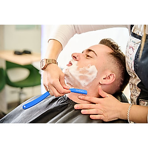 Lisaaz Straight Razors for men 10 Blades Black straight edge razor classic shaving razors for men professional stainless steel razor blades for men quality barber supplies navajas para barbero 4.8in