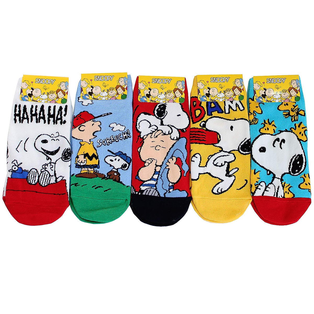 Birsppy evei The Peanuts Snoopy Cartoon Movie Series Women's Original Socks (snoopy09_5pairs)