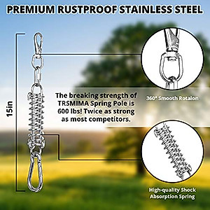 Spring Pole Dog Rope Toys: Dog Rope Pull & Tug of War Toy with a Big Spring Pole Kit & 2 Strong Dog Rope Toys & 16ft Rope - Muscle Builder Interactive Dog Toy for Pitbull Medium to Large Dog