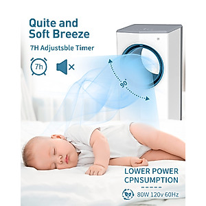 Evaporative Air Cooler, Portable Bladeless Fan, Air Cooler Fan with 3 Wind Speeds and 3 Modes, 90° Automatic Swing, 1 Gallon Water Tank, 2 Ice Packs, 7H Timer, Remote Control, for Room Home Office