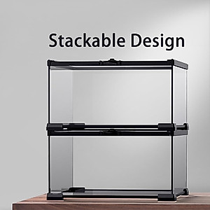 SARUFO Reptile Glass Terrarium Kit(8 Pieces) 12 * 8 * 6 in, Amphibian Tank Starter Kit, Suitable for Small Reptiles such as Geckos, Snakes, Lizards, Chameleons,Serpents(12 * 8 * 6 inchs)