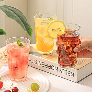 CiWiVOKi Plastic Drinking Glasses (Set of 16), 17oz Plastic Tumblers, Acrylic Glasses Drinkware, Reusable Plastic Cups for kitchen, Stackable, BPA-Free, Dishwasher-Safe, Clear