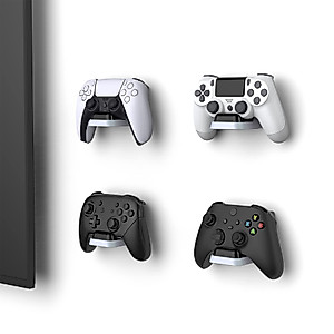 playvital Universal Game Controller Wall Mount for ps5 & Headset, Wall Stand for Xbox Series Controller, Wall Holder for Nintendo Switch Pro, Dedicated Console Hanger Mode for ps5 - Black & White