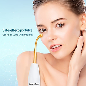 YourMate Handheld Phototherapy Device High Frequency Wand/Machine with Neon Tubes for Face Chin Neck Hair, Facial Skin Wand Machine with 4 Different Tube
