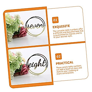 PRETYZOOM 10pcs Acrylic Seat Number Golden Acrylics Wedding Sign Table Numbers Restaurant Table Number Geometric Table Number Wedding Table Signs Circular Dining Table Garland for Table