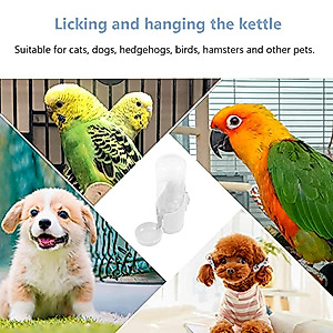generic Waterer Cockatiel Cage Fountain Wire Accessories Drinker Hanging Rabbits Gravity Drinking Water Pets Love Automatic Stand Parakeets Small Bowl Dispenser Bird Parrot White in