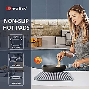 Walfos Silicone Trivets For Hot Pots and Pans - Heat Resistant Hot Pads For Kitchen Counter- Multi-Purpose & Versatile Trivet Mat - Durable & Flexible Silicone Hot Pad
