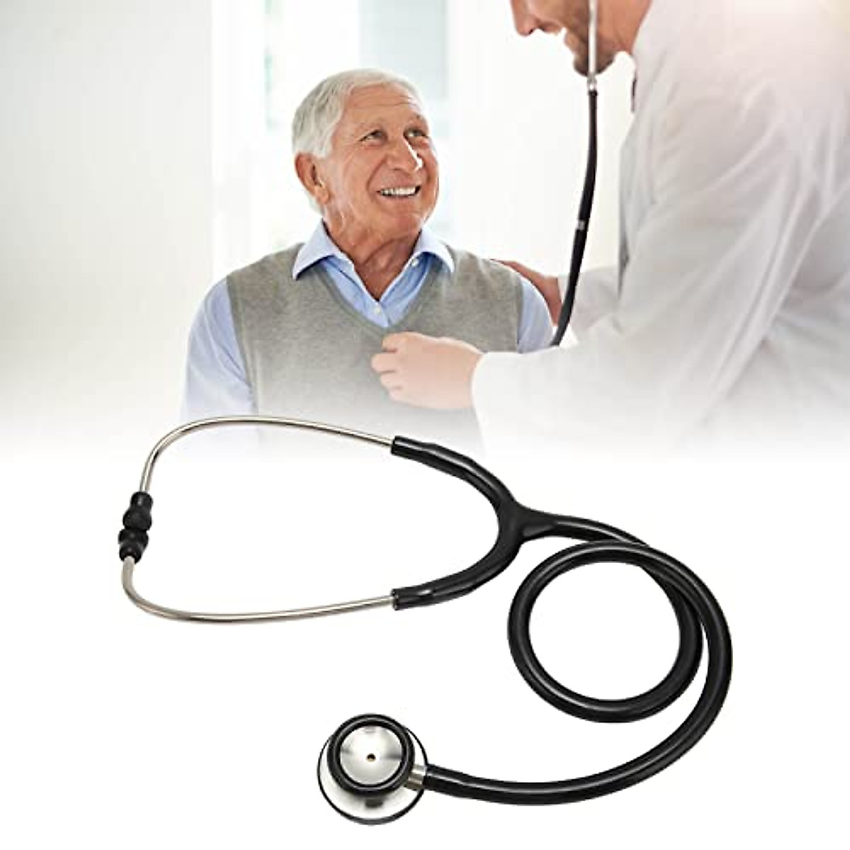 Stethoscope, Stethoscope Teaching Stethoscope, Fetal Heart Stethoscope, Dual Head, Double Head Soft Ear Plugs Amplifies Sounds Stainless Steel Professional