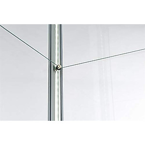 Displays2go Locking Glass Display Case, Illuminated – Silver (DCKDMT24S)