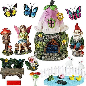 BangBangDa Miniature Fairy Garden Decor Accessories - Flower Fairies Garden Kit Gnome Figurines Statue Set Indoor Outdoor Garden Decoration Birthday Gardening Gifts for Girl Boy Mother Girlfriend