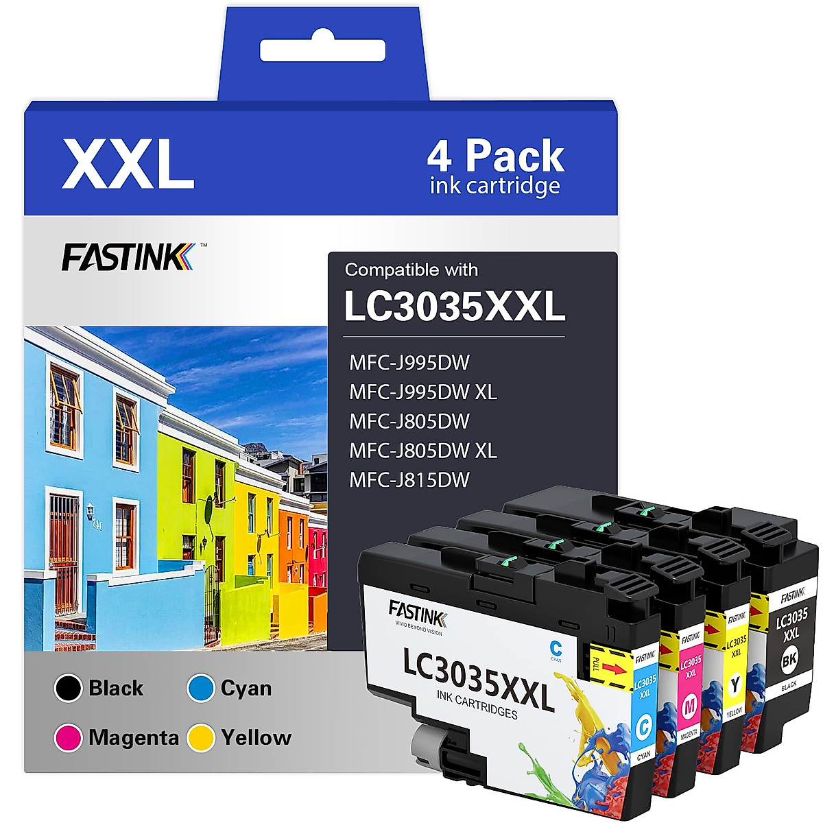 Compatible Brother LC3035 Ink Cartridges | High-Yield | 4 Pack | Latest Chipset ,Work with Brother MFC-J995DW, MFC-J805DW, MFC-J815DW XL for Brother LC3033 Ink Cartridges