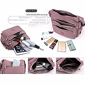 KEEPOP Women Nylon Shoulder Handbag Roomy Crossbody Purse Lightweight Fashion Multi Pocket Top Handle Satchel Shopper Work Travel Hobo Bag