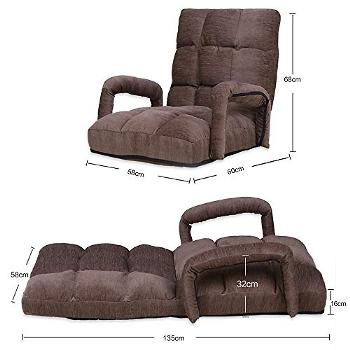 GYDJBD Lazy Sofa，Portable Lazy Sofa Back Support Floor Chair Pink Adult Meditation Seminar Read TV Watch,58cmx60cmx68cm (Color : B)