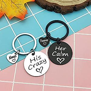 Funny Couple Gift for Boyfriend Girlfriend Anniversary Keychain Gift Relationship Gifts for Couples Keyring Jewelry to Husband Fiance Present from Wife Fiancee Valentine Birthday Anniversary