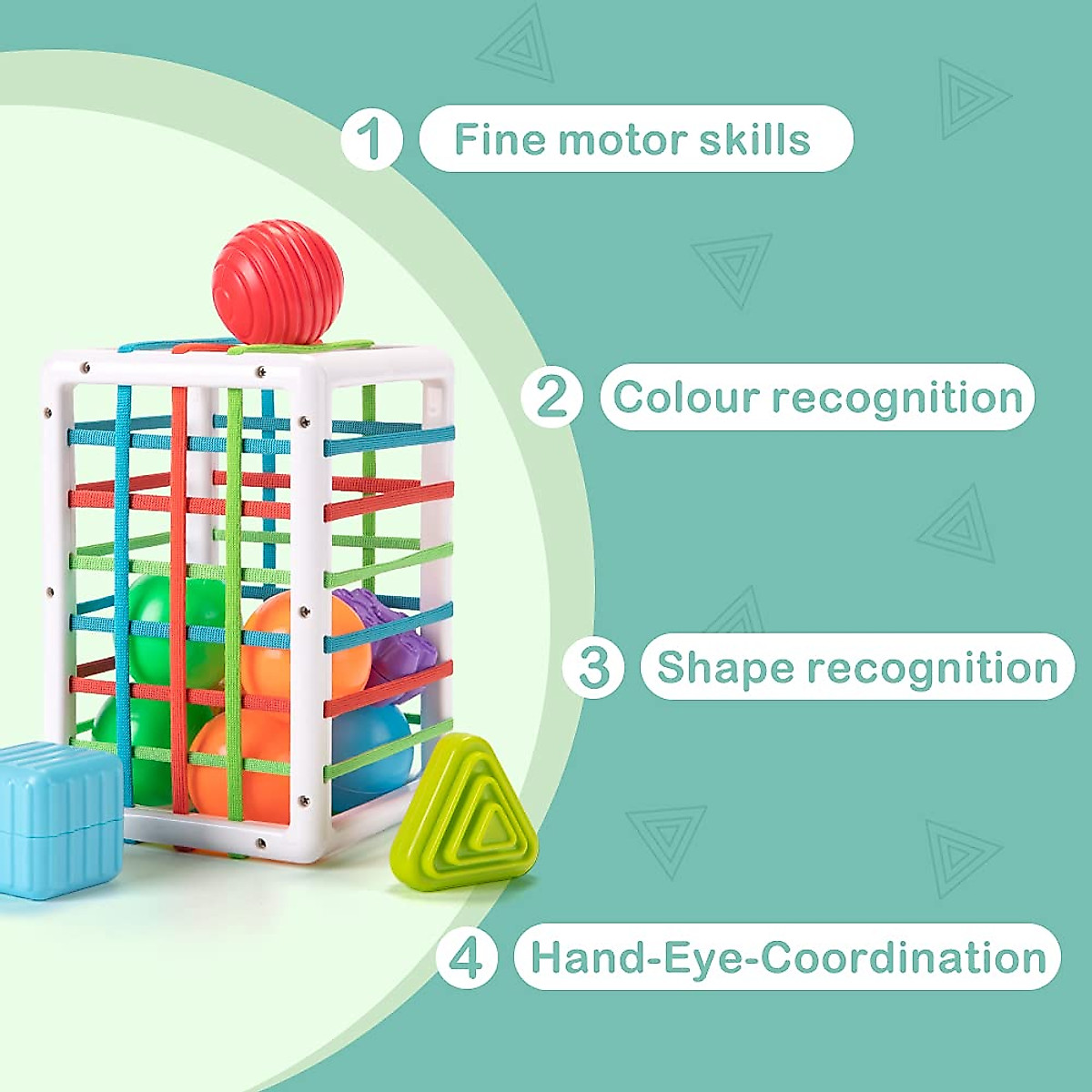 Montessori Sensory Toys for 1 Year Old Boy and Girl, Baby Shape Sorting Bin Gifts for 12 Months, Early Learning Educational Toddler Bath Toys for Toddlers