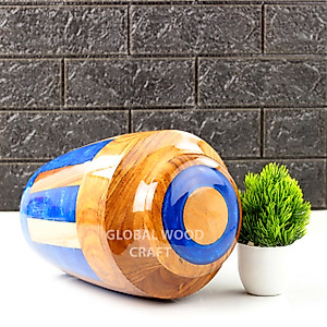 Mix Wood with Resin Urn | Beautiful Unique Design ASH | Cremation Urns Male & Female Ashes - Adult Pet - Premium Quality Large Urn | Human Ashes for Urn
