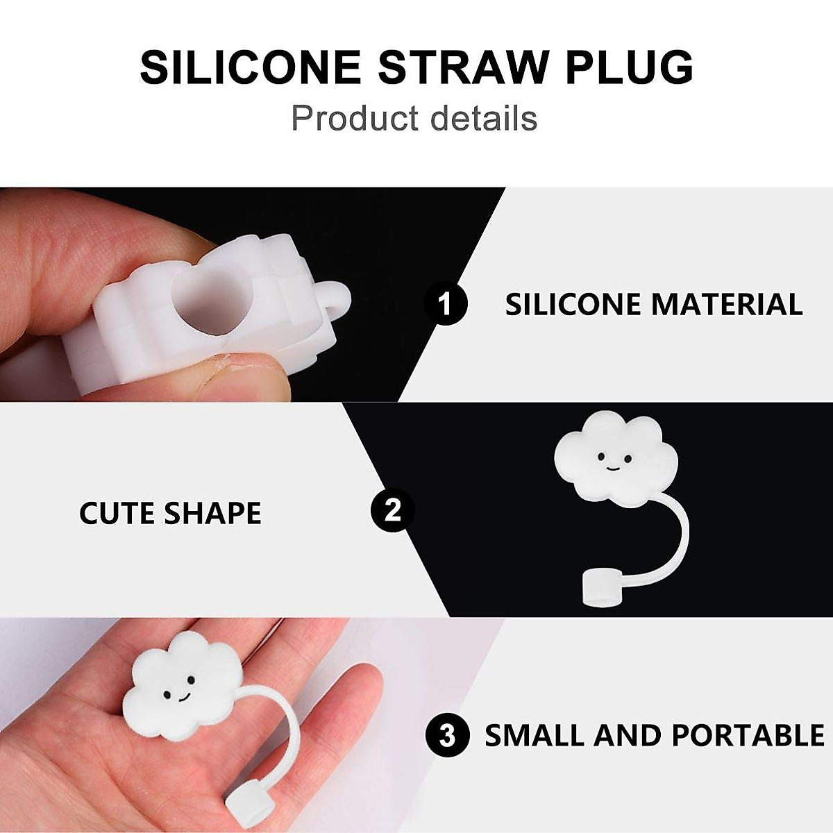 SEWACC 4 Pcs Straw Covers Silicone Straw Caps Reusable Drinking Straw Tips Lids Straw Toppers for Home Office