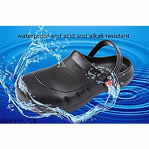 Men or Women Kitchen and Chef Shoes Safety Work Steel Toe Clog Black