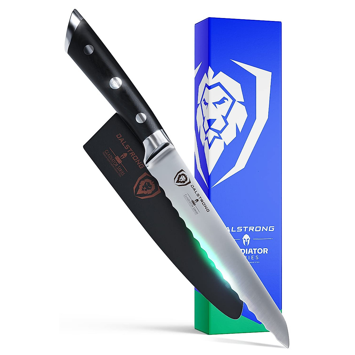 Dalstrong Serrated Utility Knife - 5.5 inch - Gladiator Series Elite - Forged High Carbon German Steel - Kitchen Knife Gift - Serrated Knife Blade - Sheath Included - NSF Certified