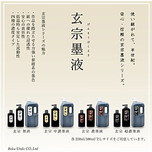 Sumiundo 12010 Ink Juice Genshu Super Dark Ink Liquid for Works, 0.6 gal (2 L)