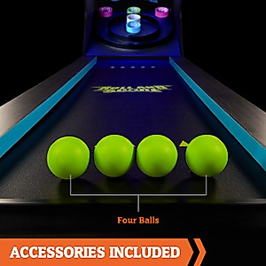 Hall of Games 108" Roll and Score with LED Lights and Electronic Scorer, Black/Blue, 9 Foot