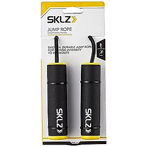 SKLZ Adjustable Jump Rope with Padded Grips , Black/Yellow