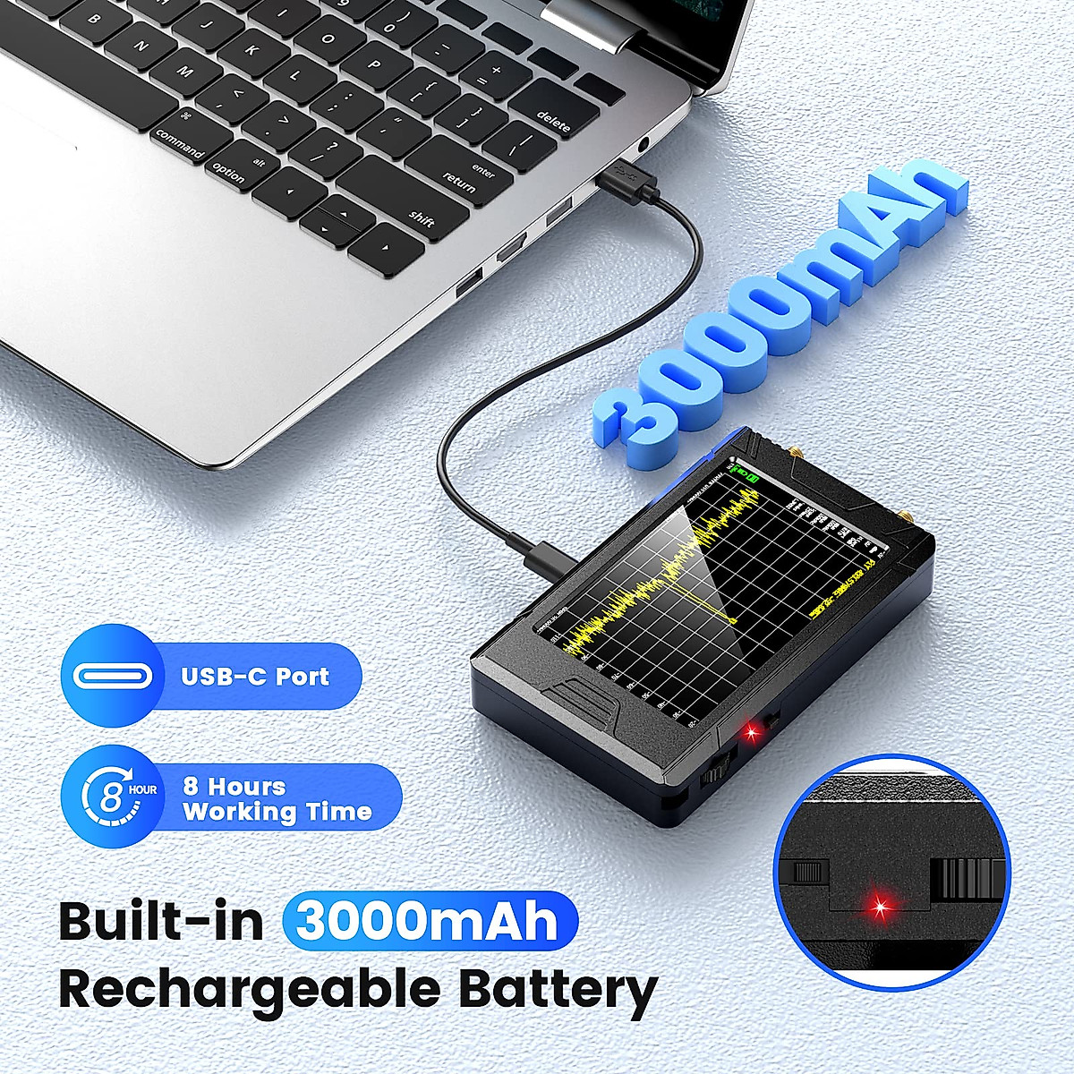 SeeSii TinySA Ultra Spectrum Analyzer, 4.0 Inch 100kHz to 5.3GHz Handheld Tiny Frequency Analyzer with 32Gb Card, 2-in-1 Signal Generator 100kHz to 800MHz MF/HF/VHF UHF Input,V0.4.5.1,2024 Upgraded