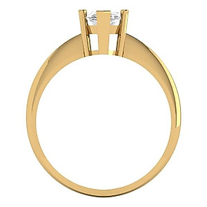 Clara Pucci 1.50 ct Marquise Cut Solitaire Moissanite Engagement Wedding Bridal Promise Anniversary Ring 18K Yellow Gold Size 5