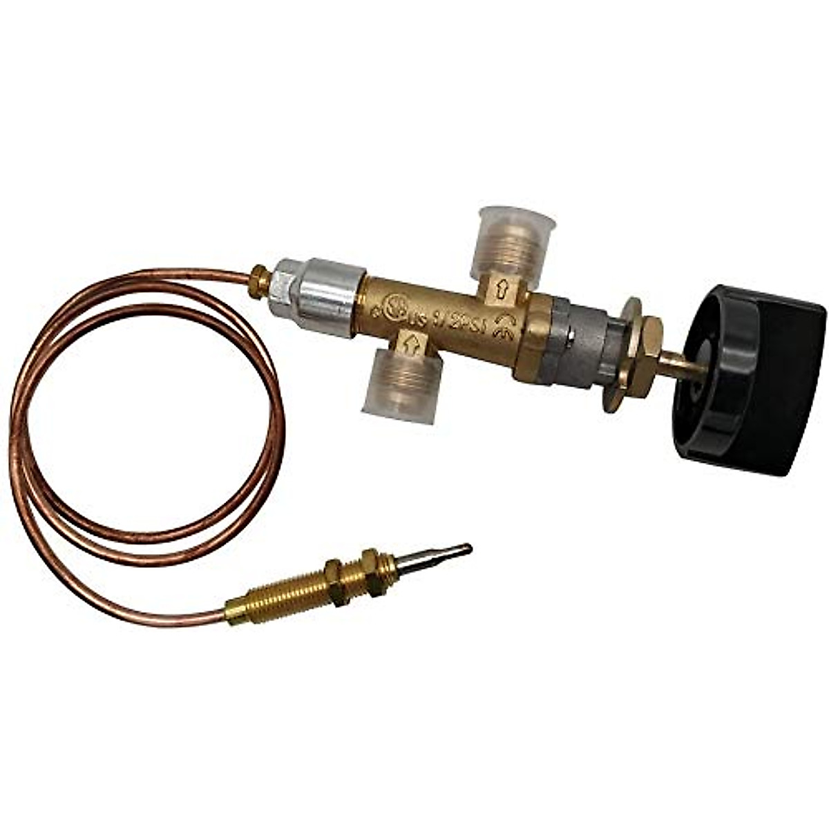 Fire Pit Thermocouple Replacement, Patio Propane Fire Pit Replacement Parts Fire Pit Valve,Low Pressure Lpg Propane With 3/8" Flare Inlet & Outlet Flame Failure Safety Failure Safety Control Fire Pit