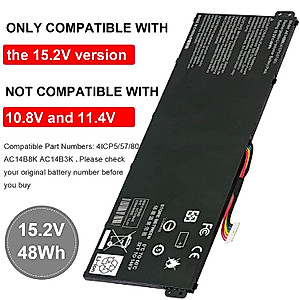 AC14B8K Battery for Acer Predator Helios 300 N17C1 PH315-51 PH315-52 G3-571 G3-572 N18Q13 Nitro 5 AN515 AN515-53 AN515-54 Aspire R5-471T R5-571T R5-571TG Chromebook CB5-571 Swift SF314 4ICP5/57/80