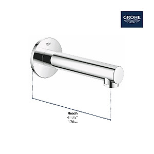 GROHE 13274001 Concetto Bathtub Faucet Tub Spout, Brass, Starlight Chrome